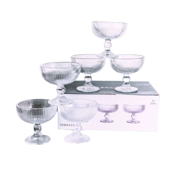 Timeless Ribbed Glass Coupe Set (6-Piece)